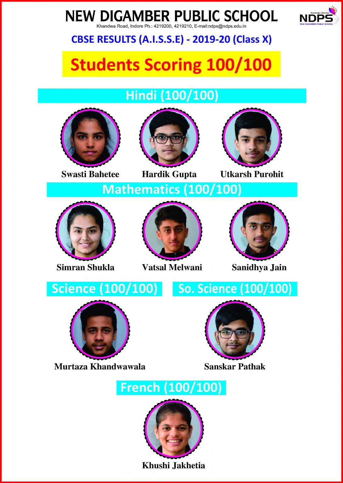 Class X RESULTS - NDPS
